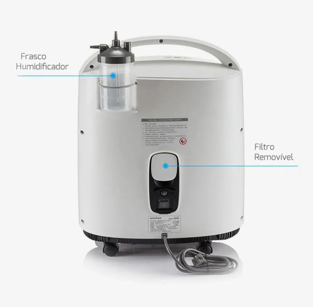 Concentrador de Oxigénio Compacto e Silencioso 5L/Min - Medical Shop